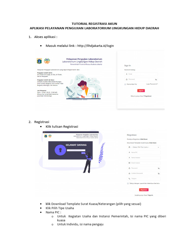 Tutorial Penggunaan Aplikasi Pelayanan Pengujian | PDF