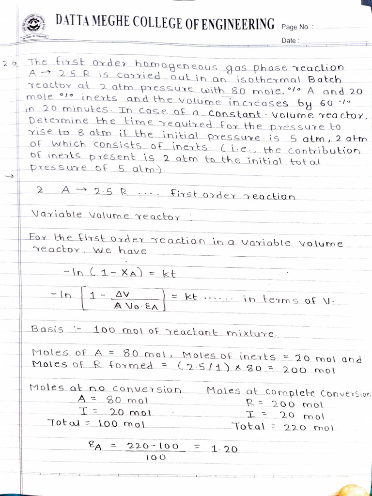 CRE-1 Numericals Sem | PDF | Mole (Unit) | Metrology