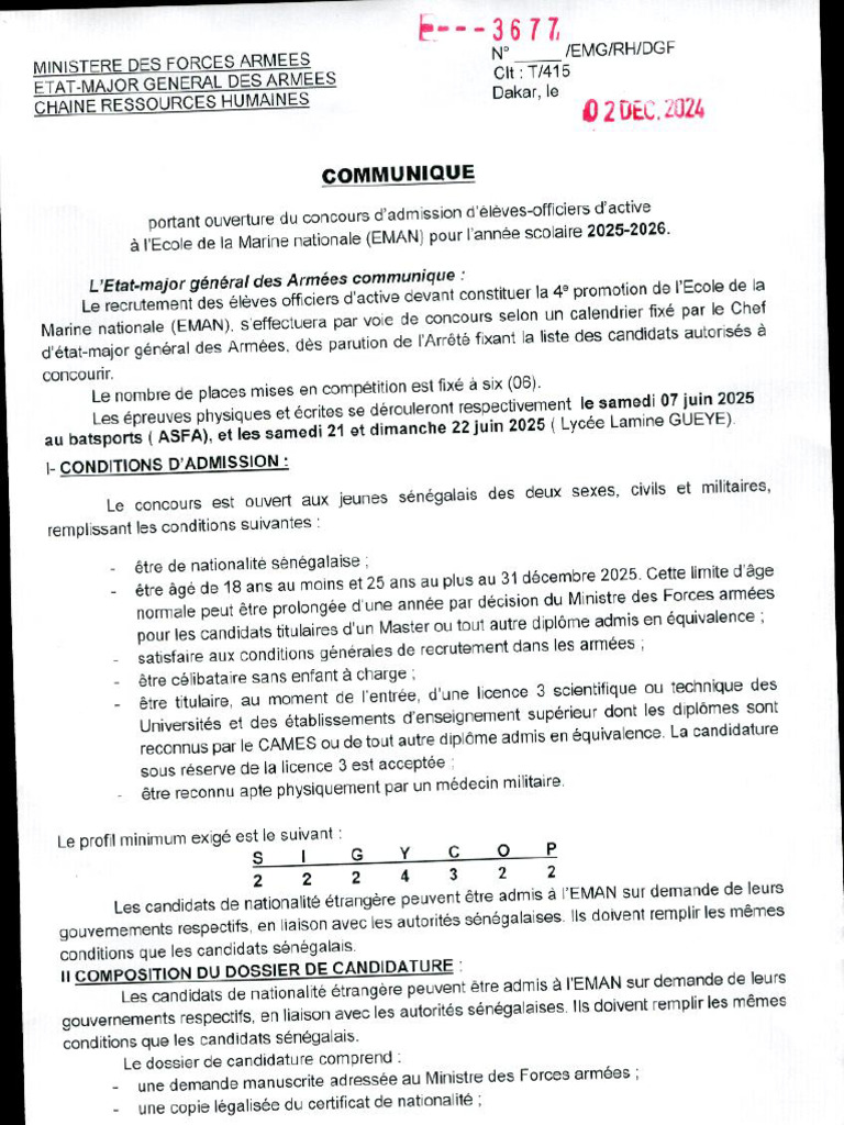 Communiqué Sousoff EMANE 2025-2026 | PDF