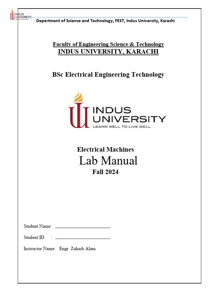 Electrical Machines Lab Manual | PDF | Electric Motor | Transformer