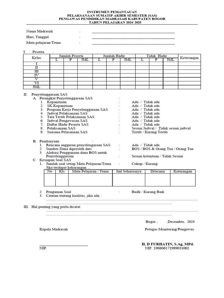 Instrumen Sas Mi, 2024 | PDF
