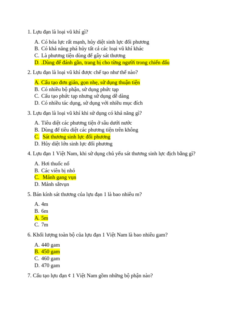 GDQP CUỐI KÌ | PDF