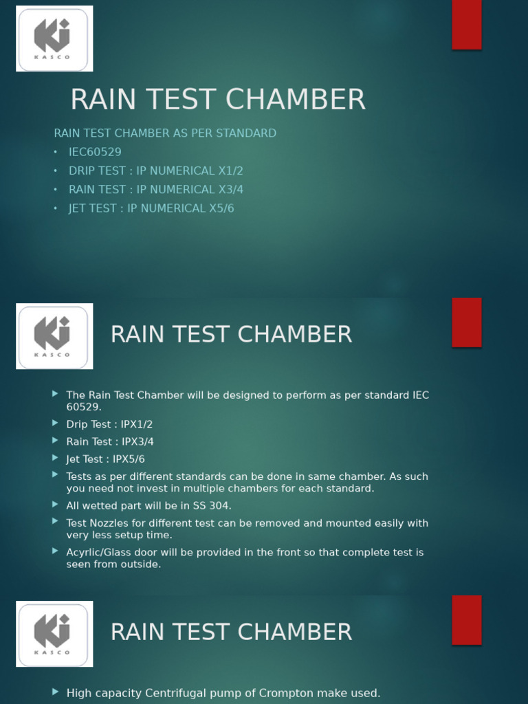 Iec Rain Test Chamber Presentation | PDF