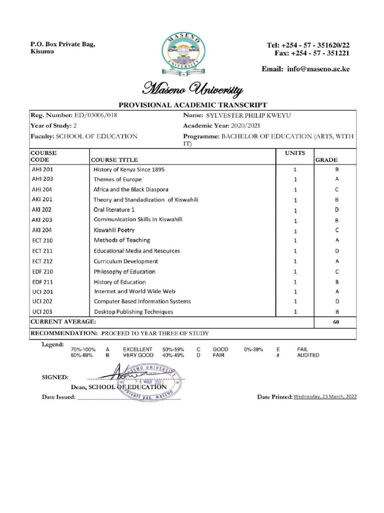 Year 2 Transcript | PDF