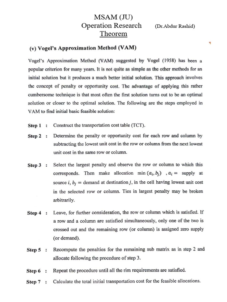 MSAM (Operation Research) | PDF