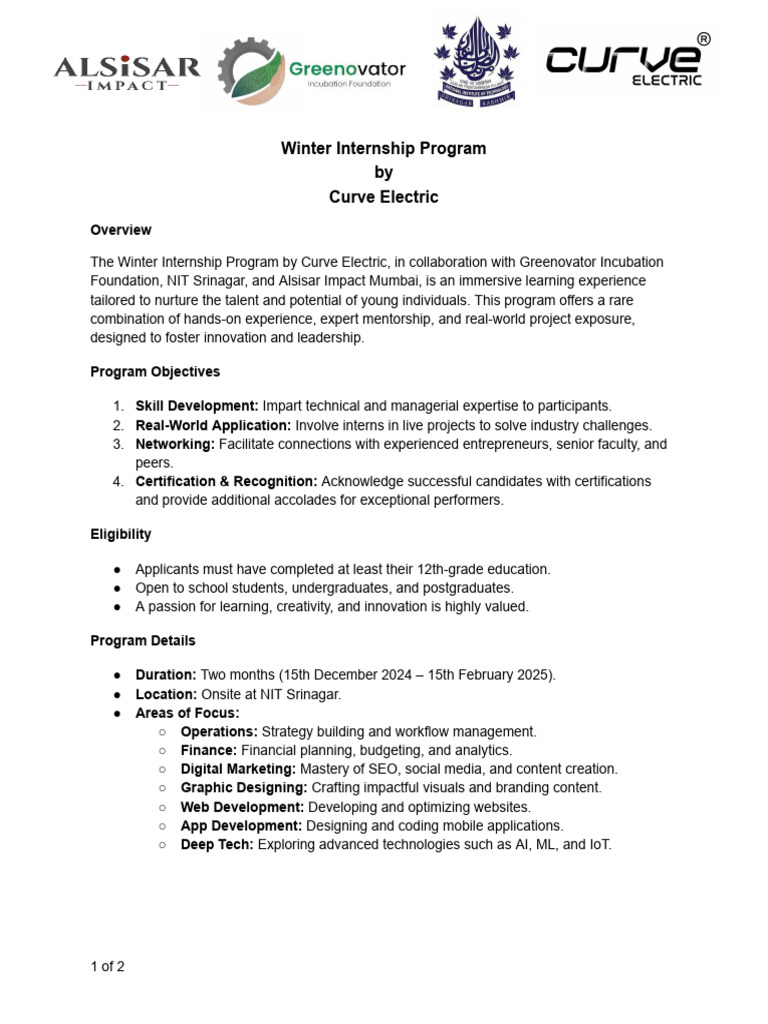 Winter Internship Program by Curve Electric-2 | PDF | Learning | Cognition