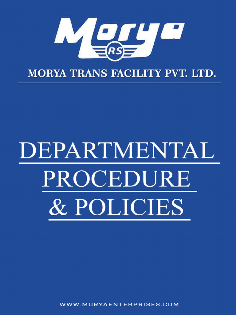 Departmental - Procedure - Morya Trans Facility - 2022-23 | PDF | Recruitment | Human Resources