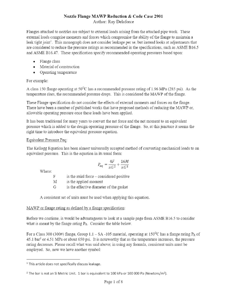 Flange-Mawp-Reduction-pv-Elite | PDF