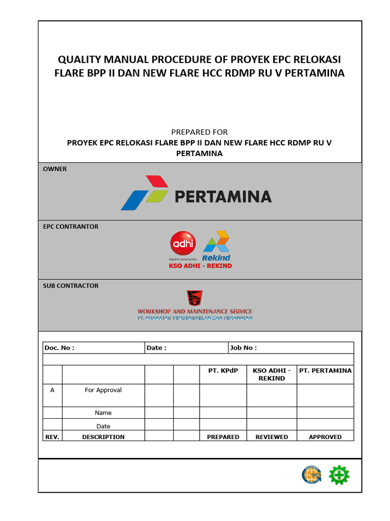 Contoh QUALITY MANUAL PROCEDURE Int Rev | PDF | Quality Assurance | Specification (Technical ...