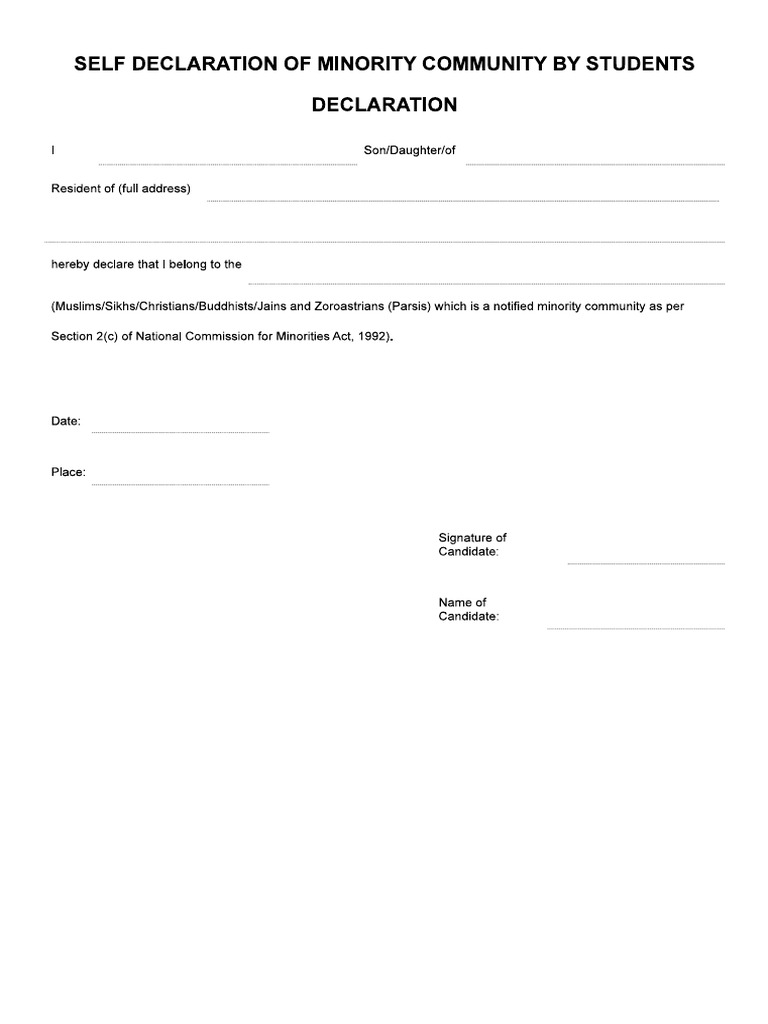 Minority Declaration | PDF