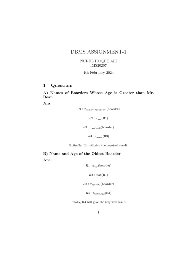 DBMS Query Solutions | PDF