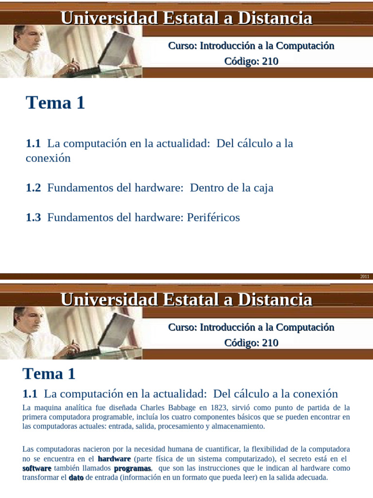Presentacion Uned 210 I Parte 1.1 | PDF | Informática | Computadoras ...