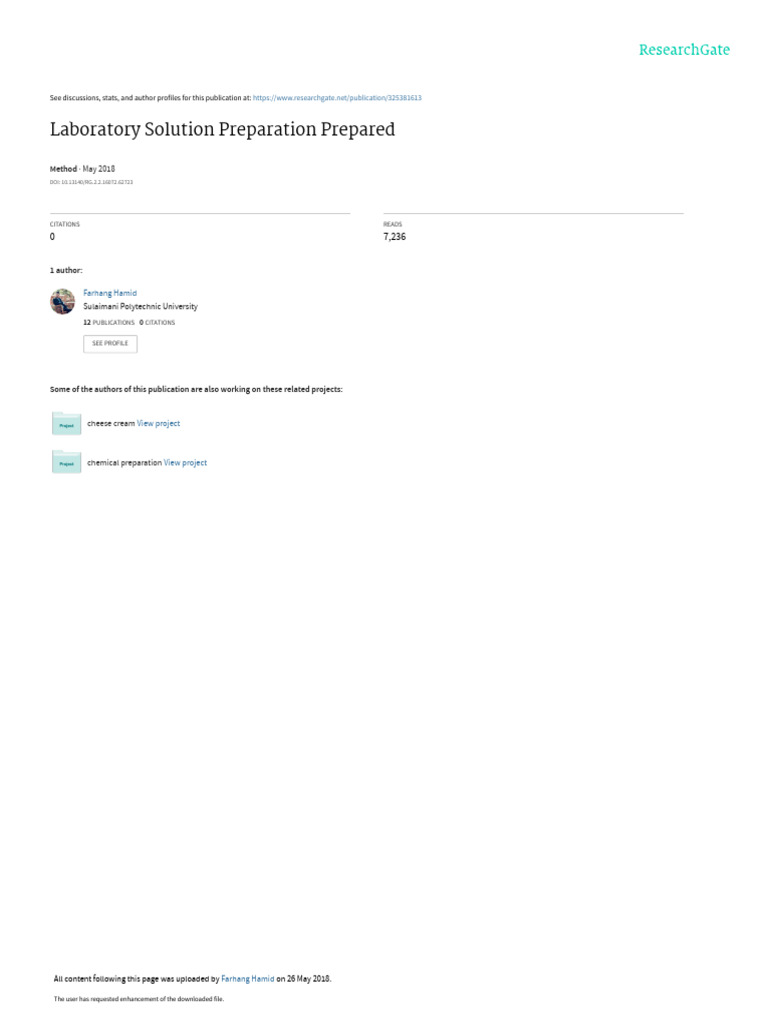 Laboratory Solution Preparation | PDF | Buffer Solution | Acid