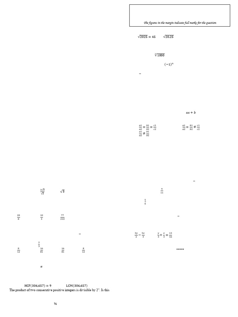 CLASS 10 Maths | PDF | Rational Number | Mathematical Concepts