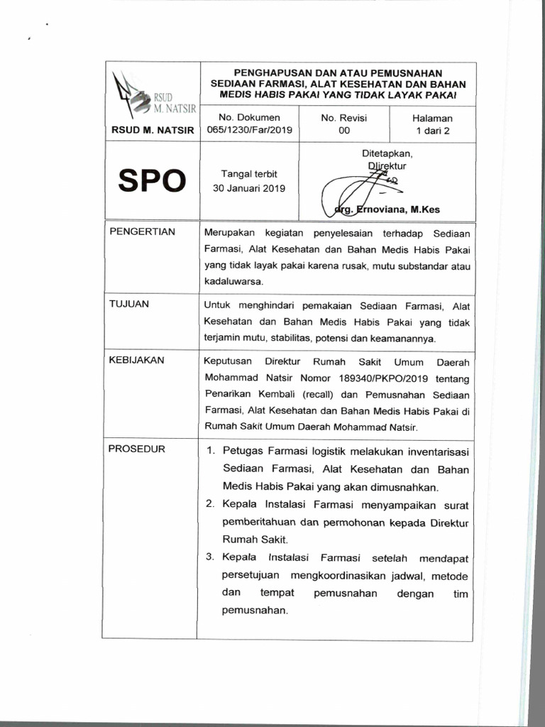 SPO Pemusnahan | PDF