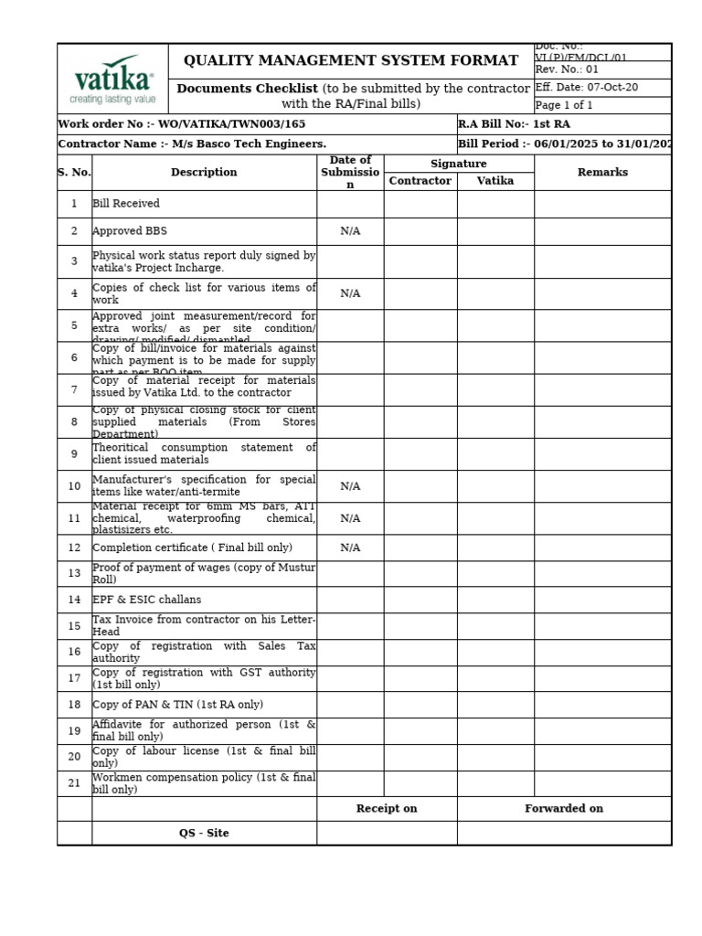 1st RA Bill TWN003 166 Basco Tech | PDF | Concrete | Taxes