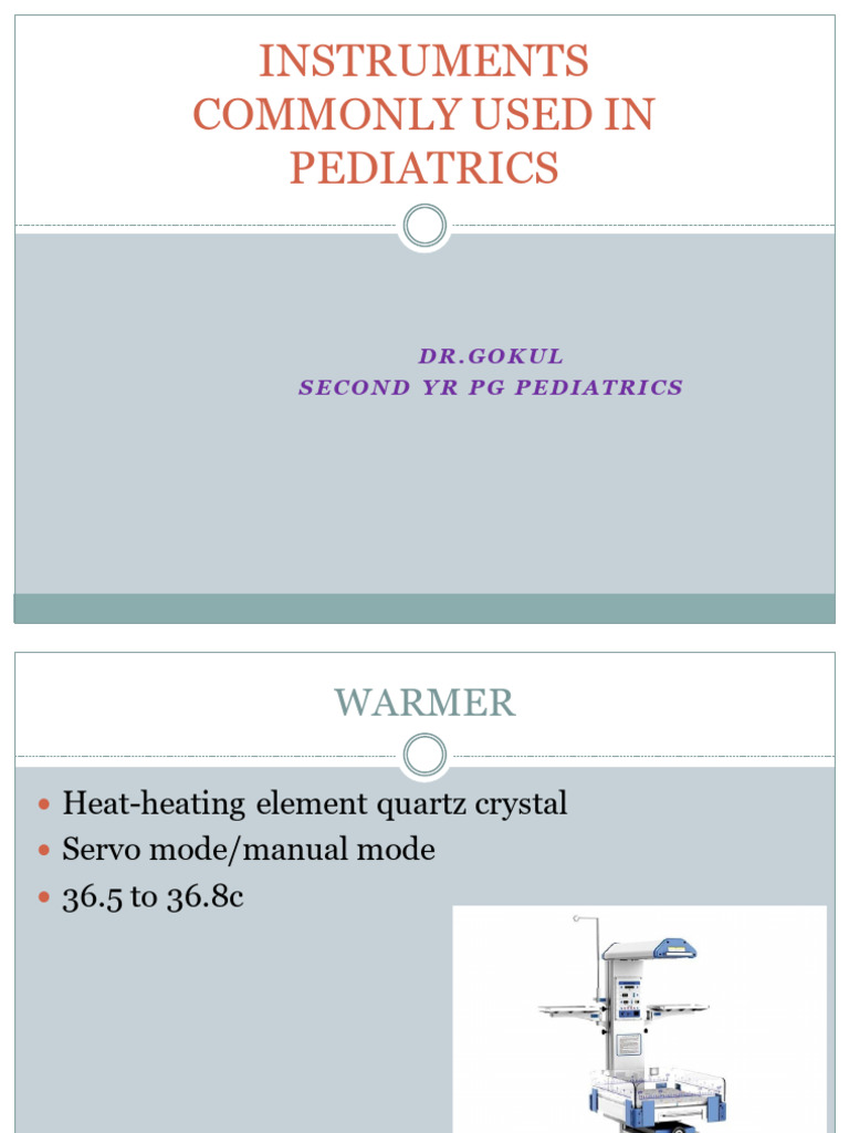 Instruments DR - Gokul Peds | PDF | Clinical Medicine | Medical Specialties