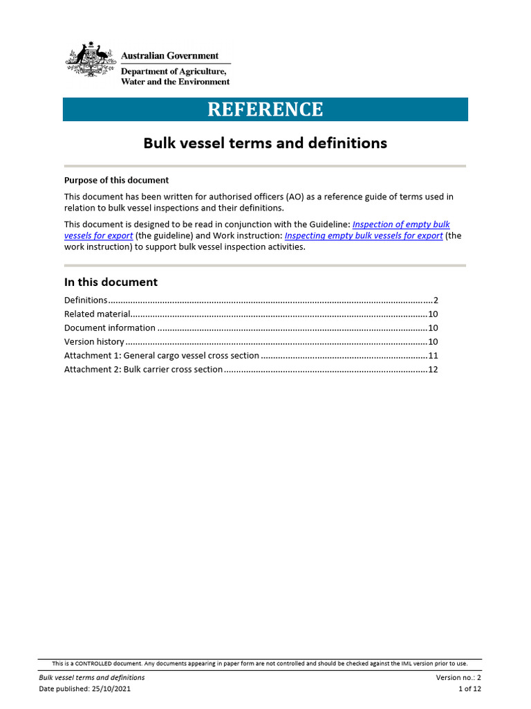 Bulk Vessel Inspection Terms Guide | PDF | Deck (Ship) | Ships