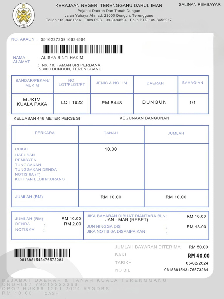 Quit Rent (Cukai Tanah) | PDF