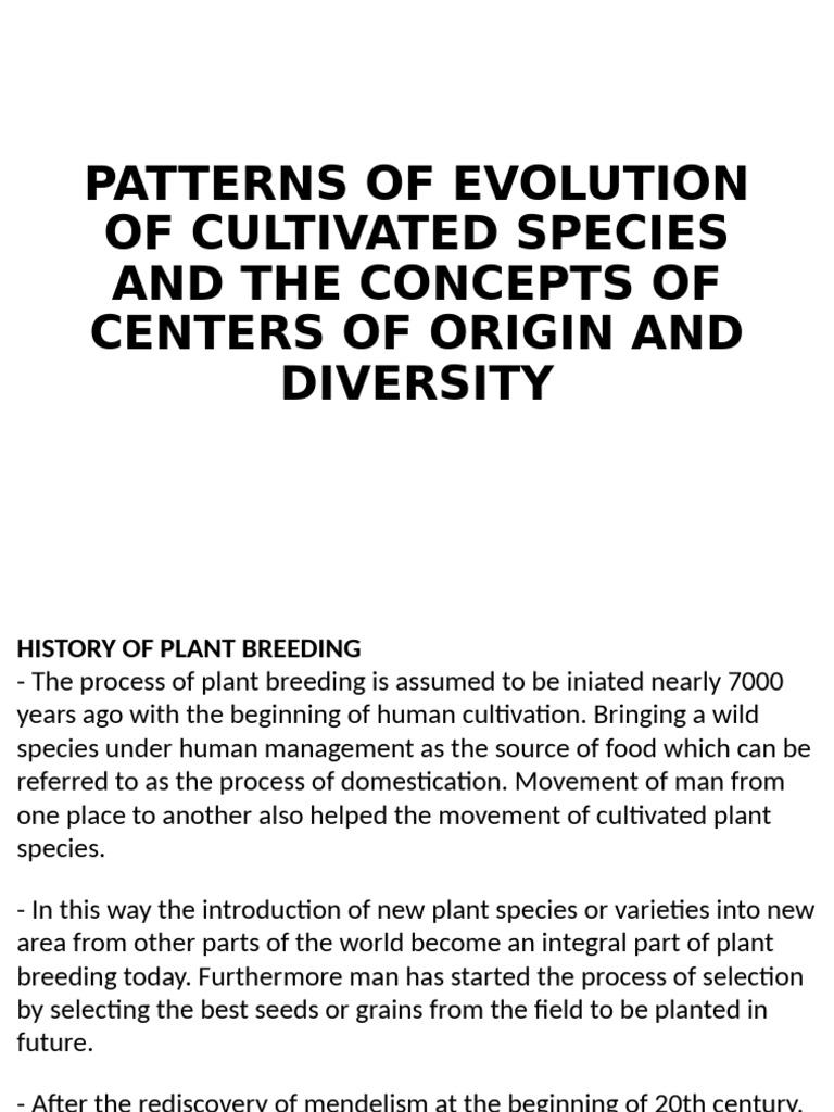 PATTERNS OF EVOLUTION | PDF | Hybrid (Biology) | Plant Breeding
