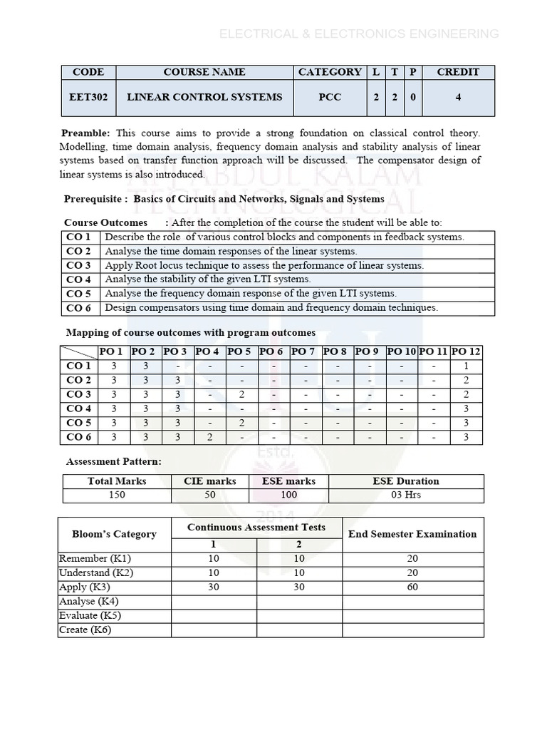 EET302 - ktu qbank | PDF | Control Theory | Electricity