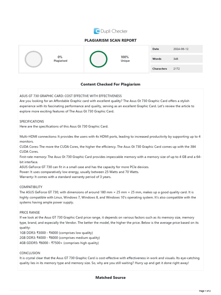 Duplichecker Plagiarism Report | PDF | Personal Computers | Computer Engineering