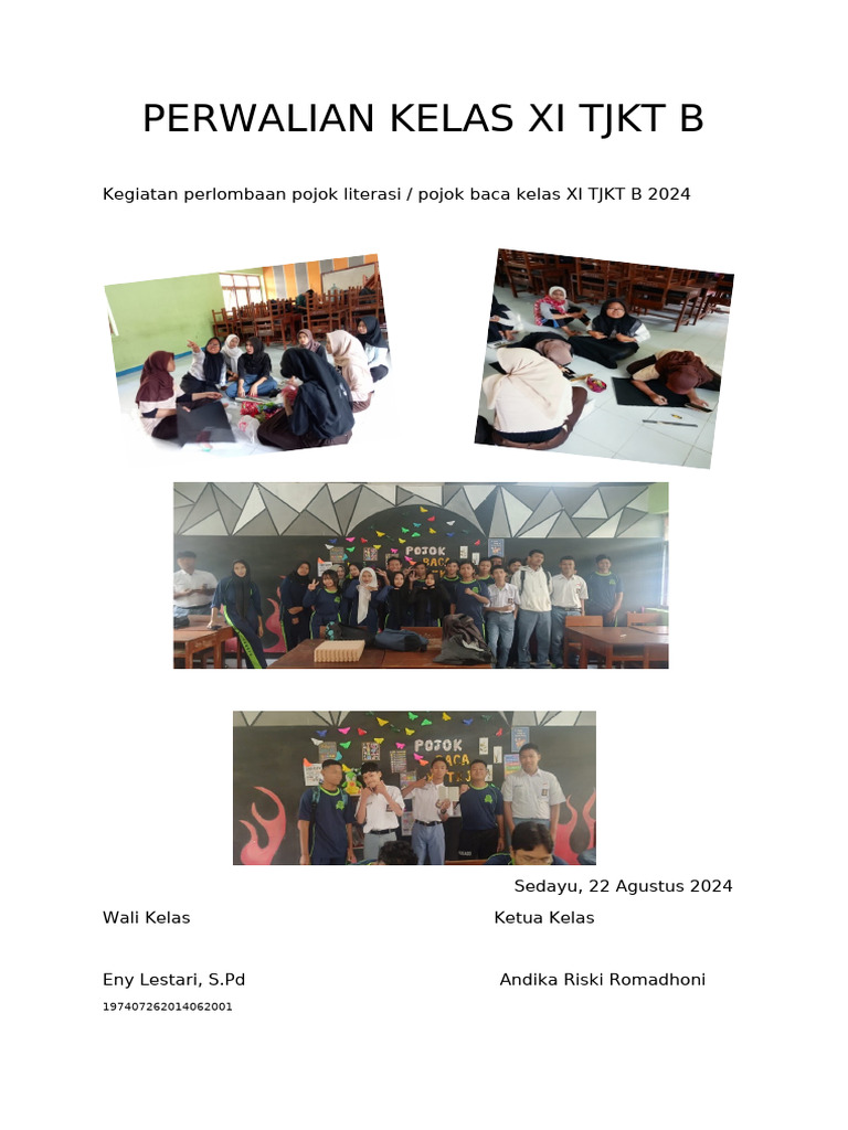 Perwalian Kelas Xi TJKT B | PDF