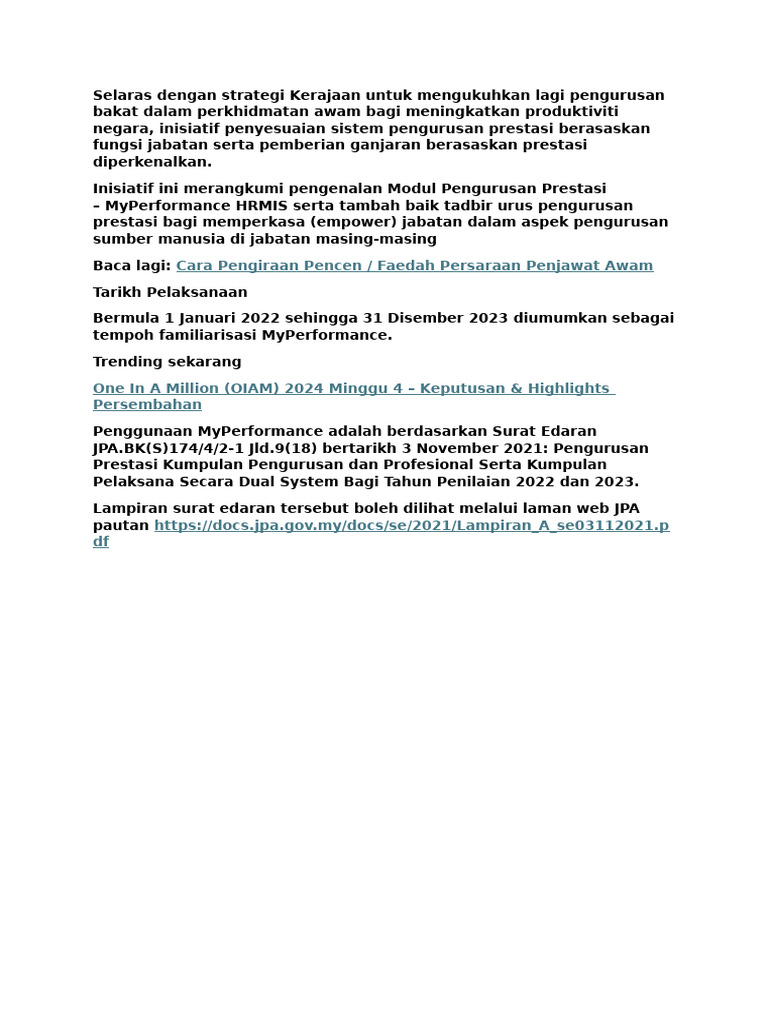 Kepentingan MyPerformance | PDF