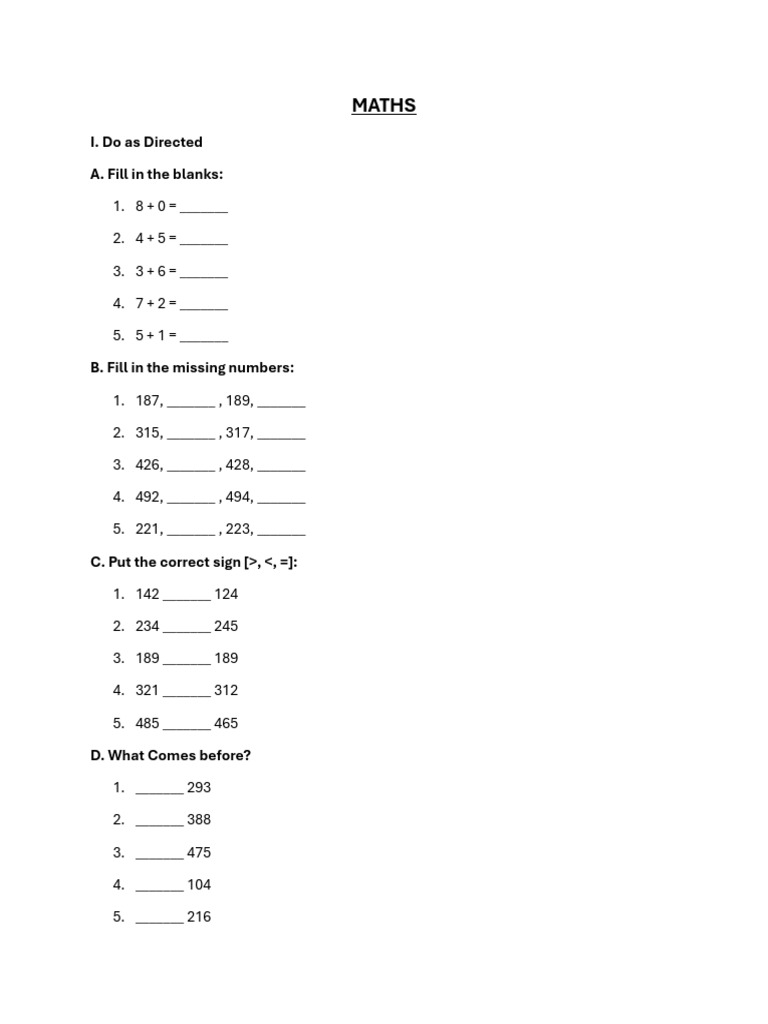 MATHS 1st Term 1 | PDF