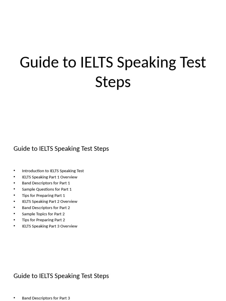 IELTS Speaking Test Preparation Guide | PDF | International English ...