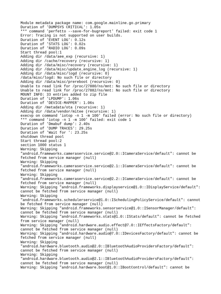 Bugreport Cloud - Eea TP1A.220624.014 2024 08 25 17 18 54 Dumpstate ...