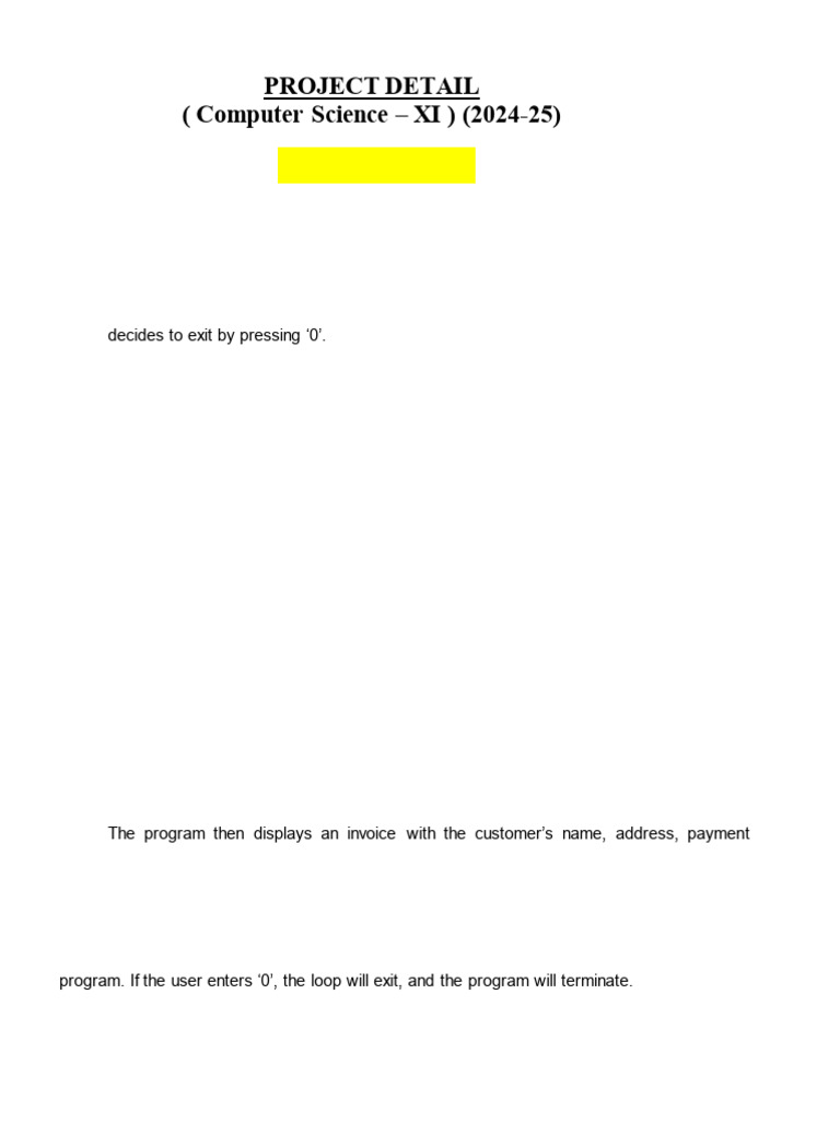 Python Billing System Project Guide | PDF