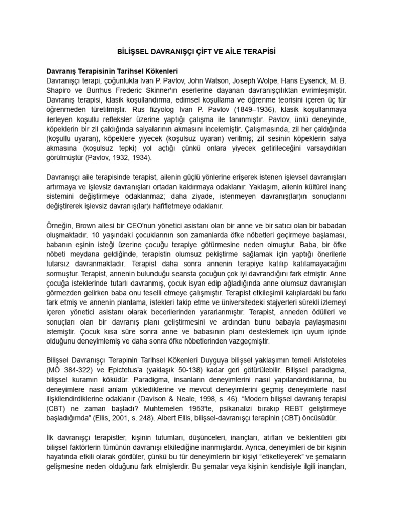 BDT Aile Terapisi Notları | PDF