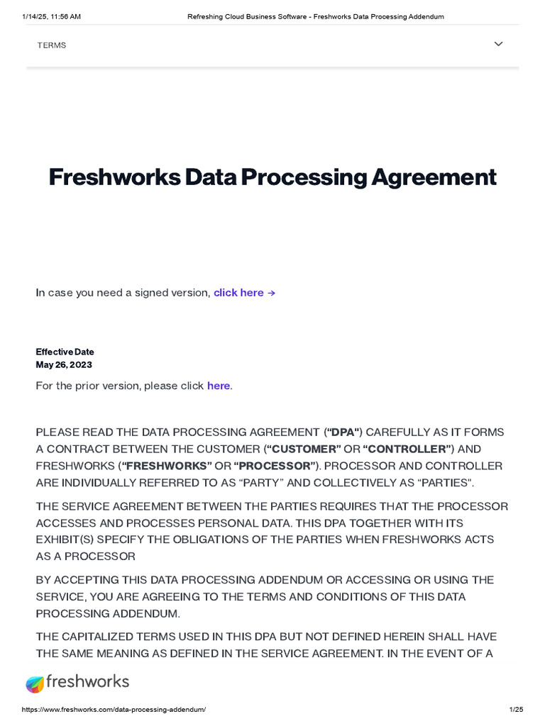 Data Processing Terms | PDF | Common Law | Justice