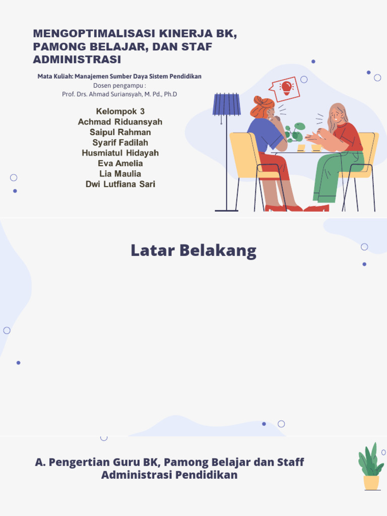 PPT KEL 3 BK,Pamong Belajar, Staff Adm | PDF