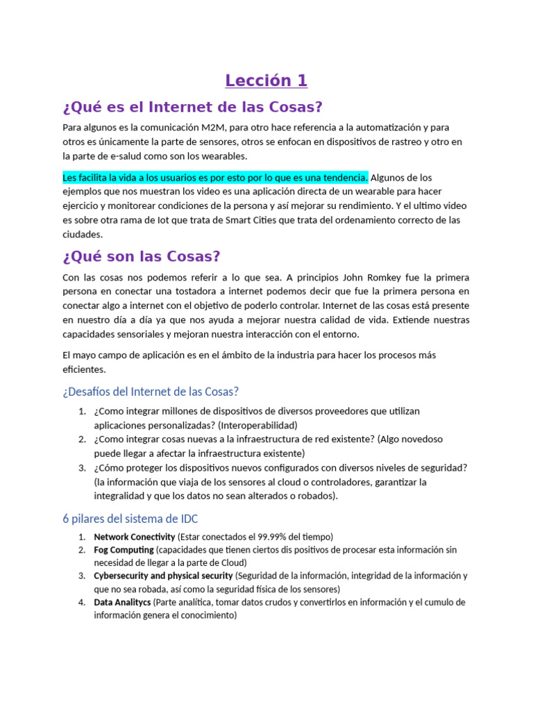 Resumen Lecciones Principios de IoT | PDF | Internet de las Cosas | Programa de computadora