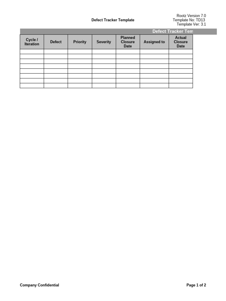 Defect Tracker Template | PDF