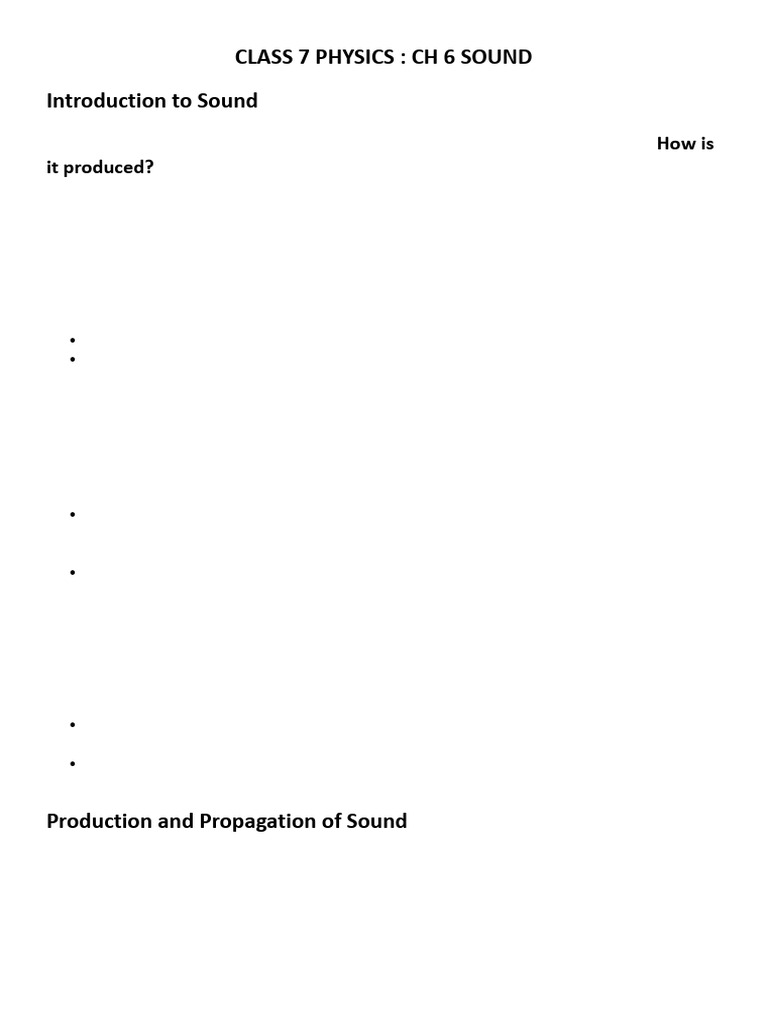 class 7 physics Sound | PDF | Sound | Waves