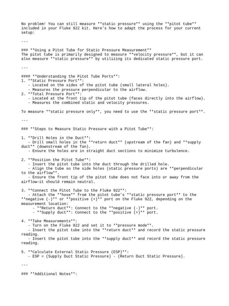 ESP Measurement Through Fluke 922 | PDF | Mechanical Engineering | Dynamics (Mechanics)