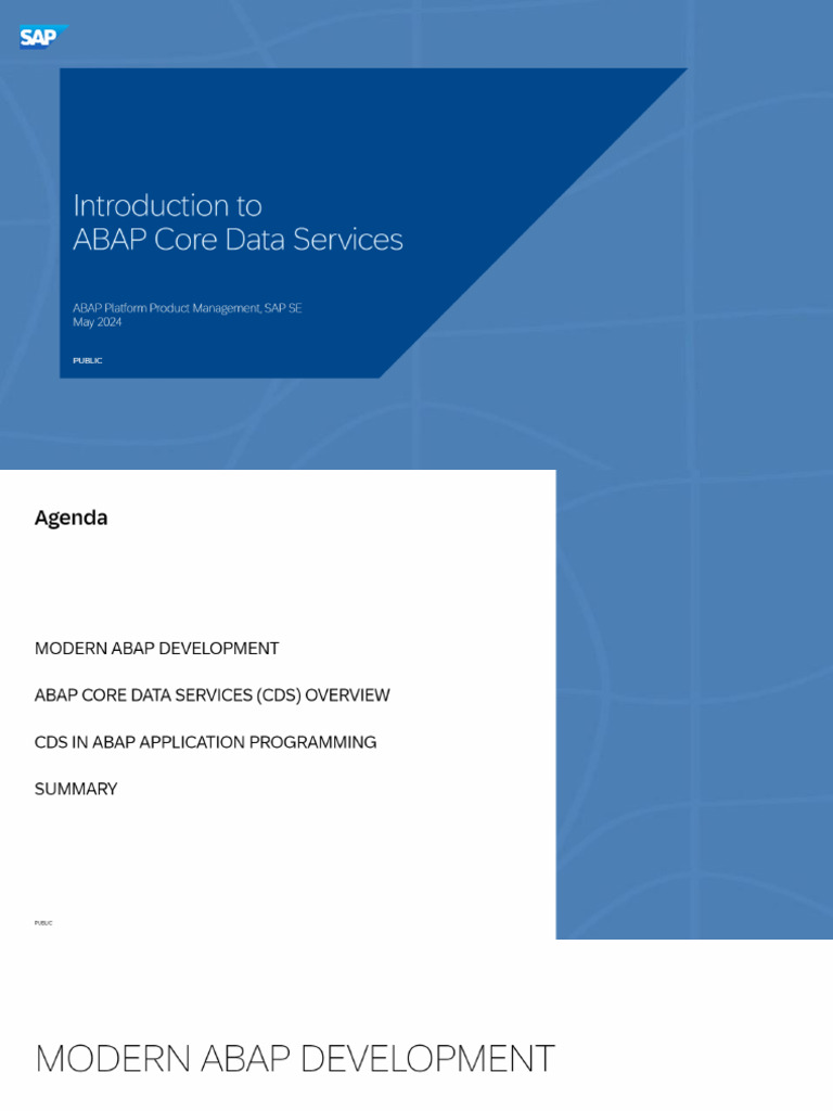 Introduction To ABAP Core Data Services (CDS) | PDF