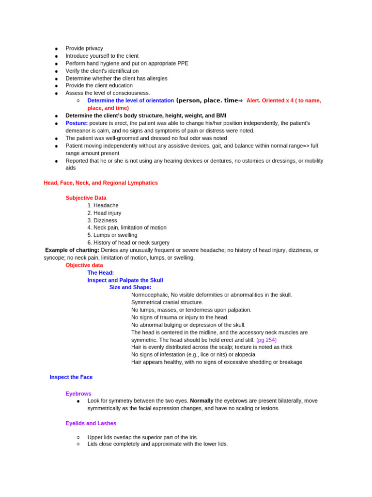 Review of The System - Head - To-Toe Assessment | PDF | Hearing | Ear