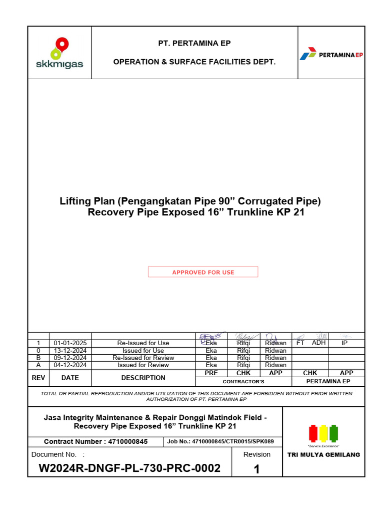 W2024R-DNGF-PL-730-PRC-0002 - R.1 - Lifting Plan (Pengangkatan - Pipe ...