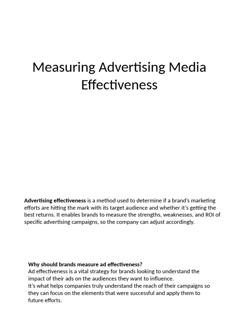 Advertising Media Effectiveness Guide | PDF | Advertising | Brand