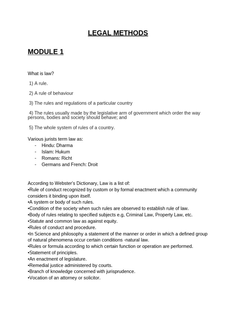 LEGAL METHODS | PDF | Methodology | Natural Law