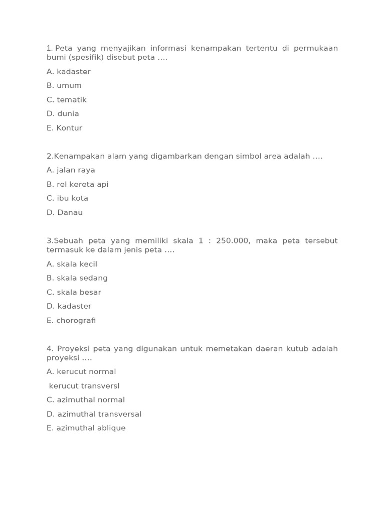 Latihan Soal Peta | PDF