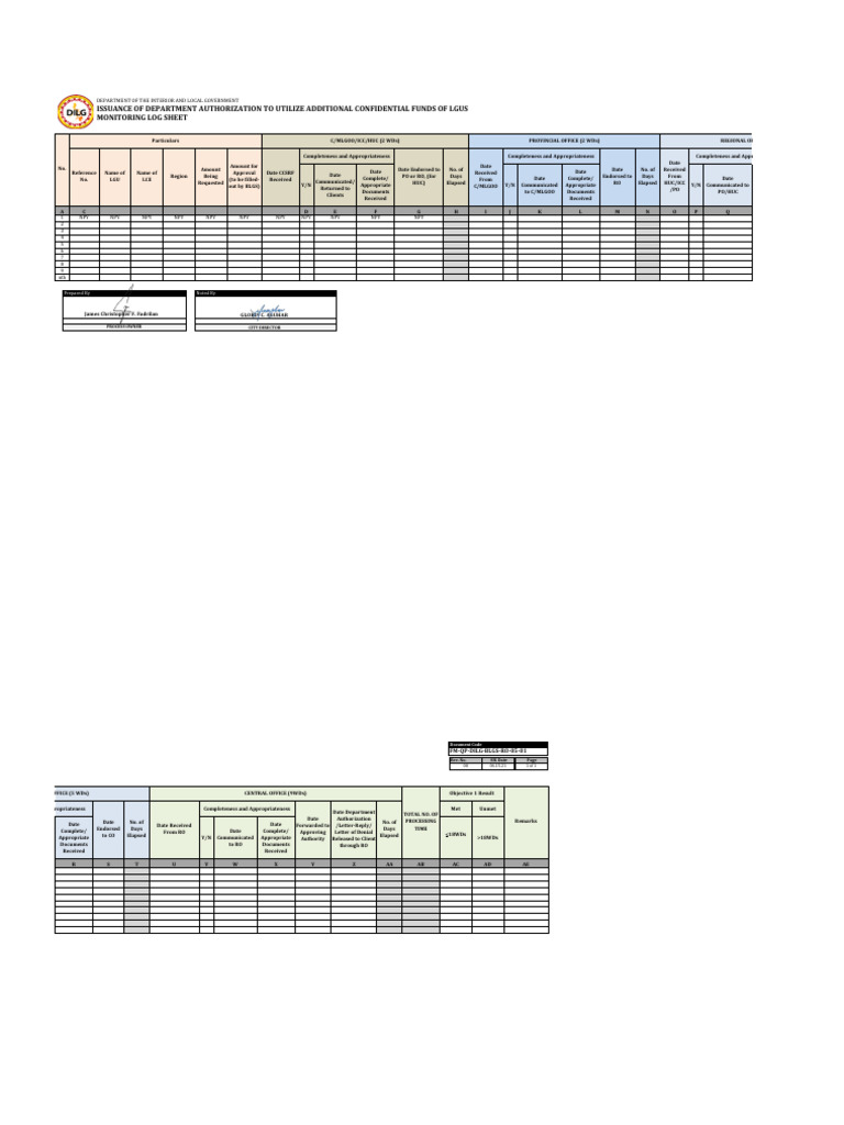 FM-QP-DILG-BLGS-RO-05-01 Monitoring Log Sheet CF September 2023 Muntinlupa | PDF