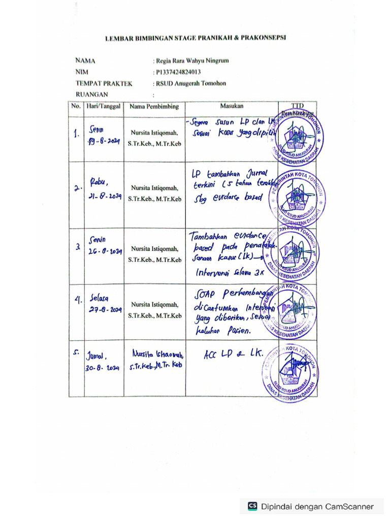 Lembar Bimbingan Stage 2 | PDF
