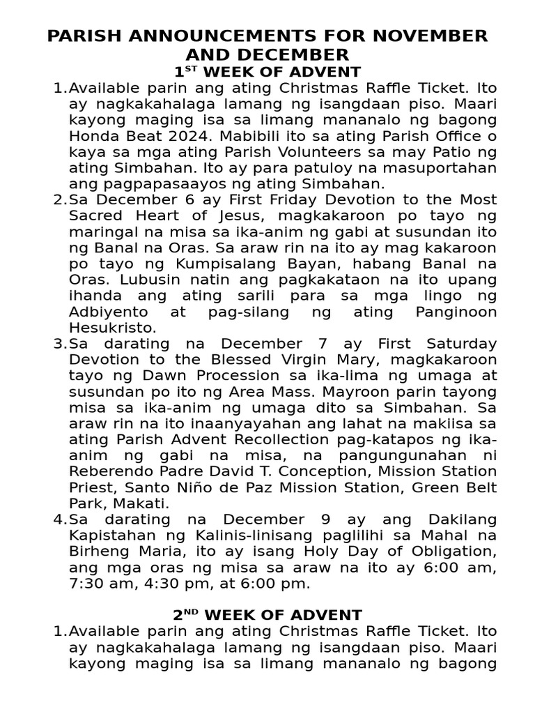 December Announcement | PDF