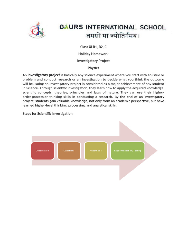 Physics Project Class XI | PDF