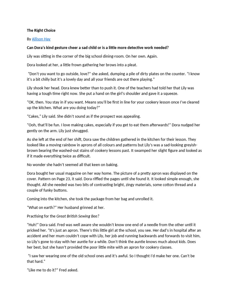 The Right Choice | PDF